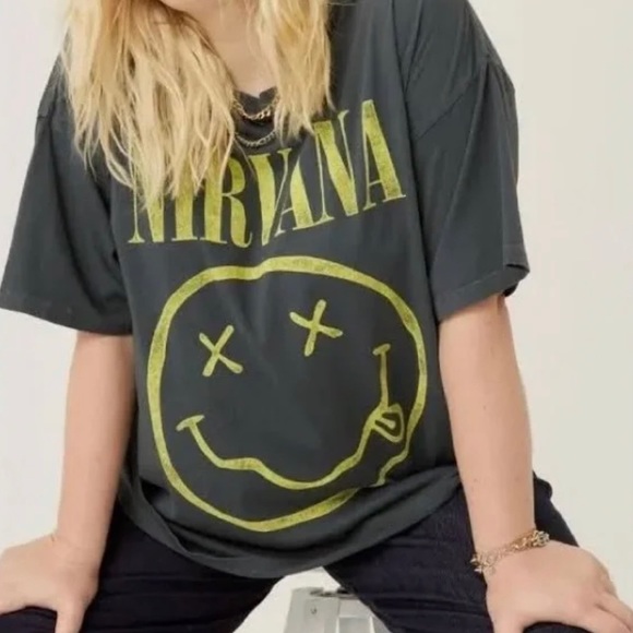 Daydreamer | Tops | Nwt Daydreamer Nirvana Smiley Merch Tee | Poshmark